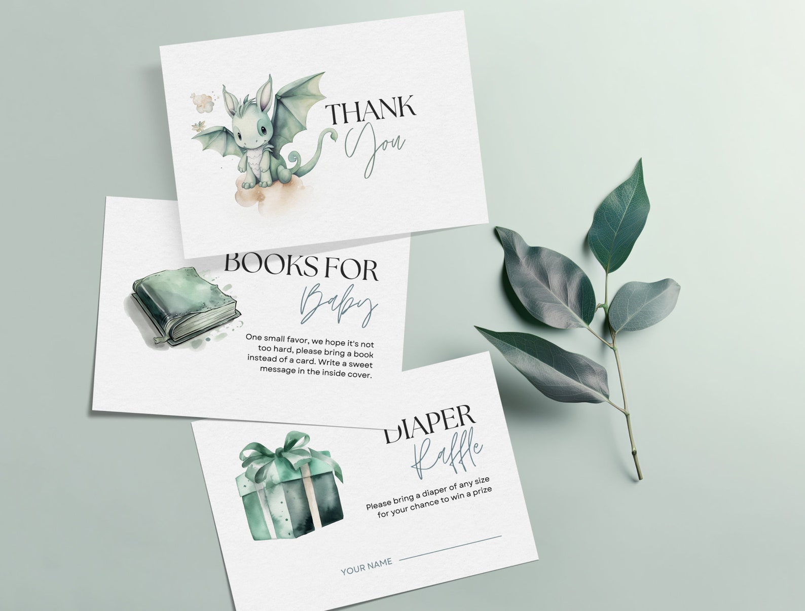 Dragon Baby Shower Bundle, Editable Dragon Baby Shower Pack, Dragon ...