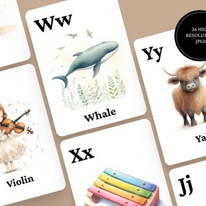 Printable Alphabet Cards, Educational Digital Cards, ABC Cards ...