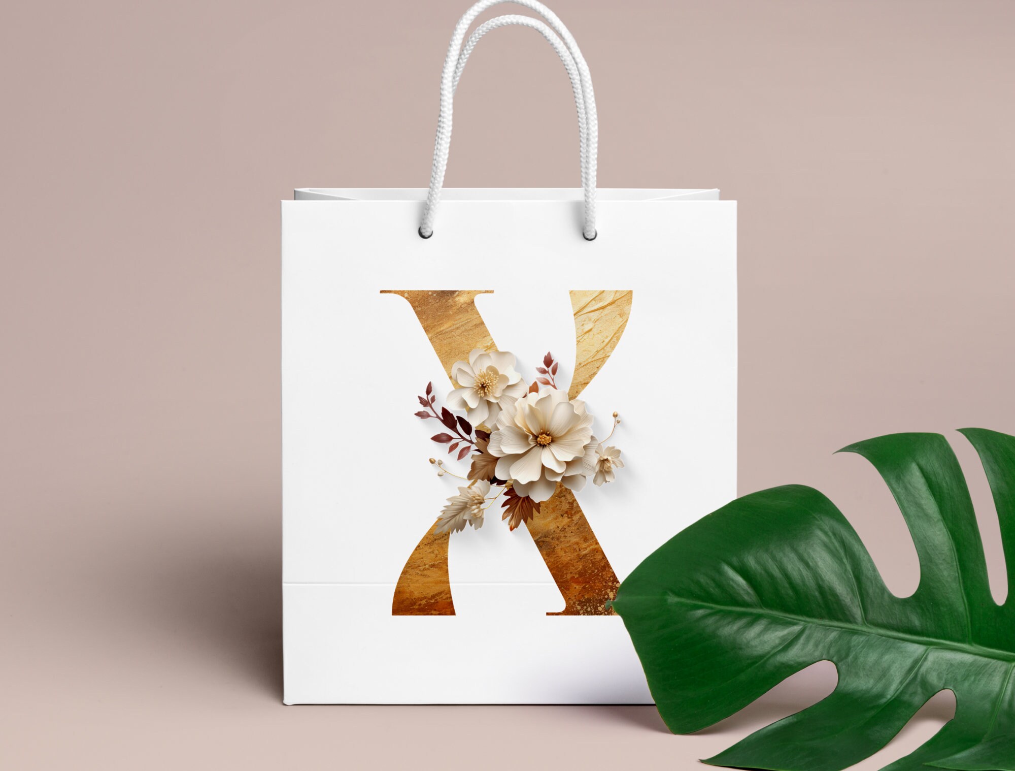 Boho Floral Alphabet PNG Clipart Bundle Monogram Letters Pngs Floral ...