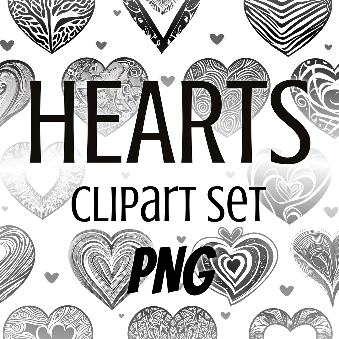 Heart Clipart Set Hearts PNG Cute Hearts Png Sublimation - Etsy