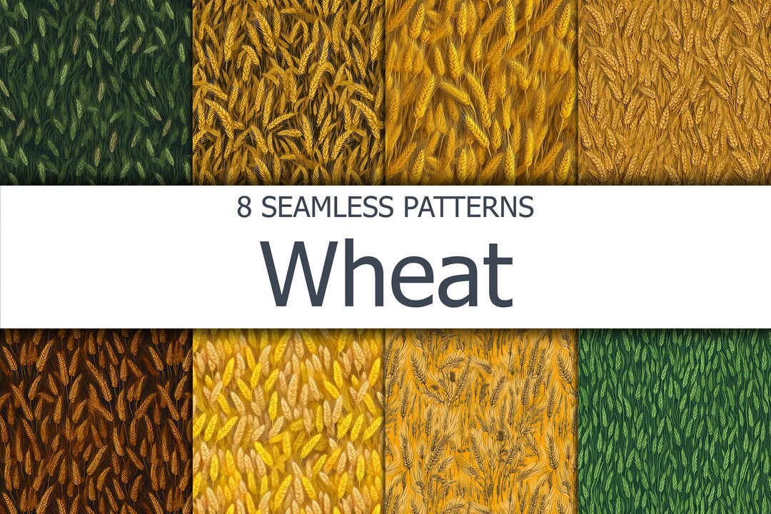 WHEAT 8 Seamless Patterns Grass Pattern Farm Background - Etsy