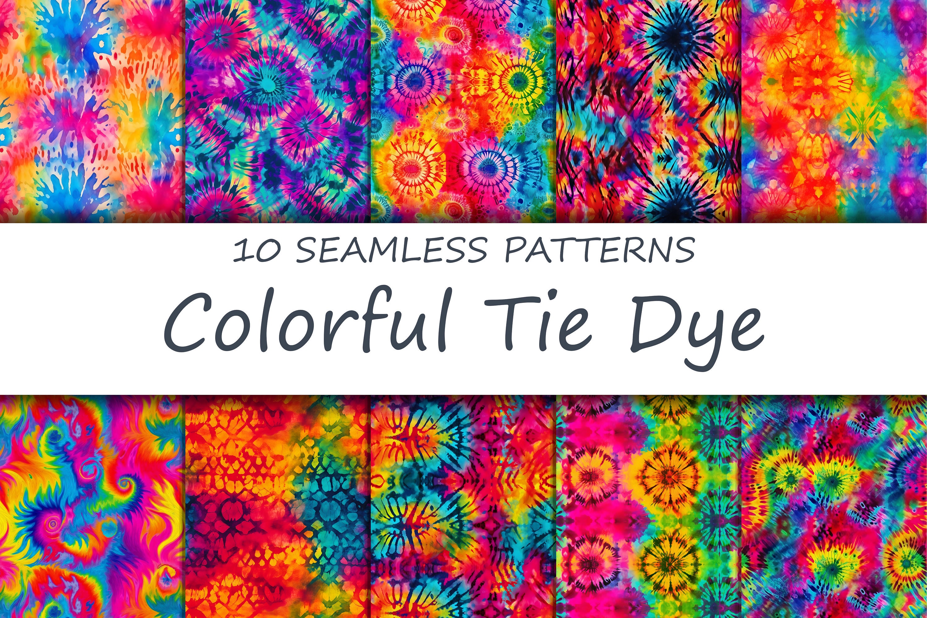 COLOURFUL TIE DYE 10 Seamless Patterns Tie Dye Pattern - Etsy