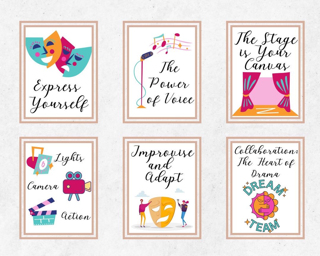 Drama Classroom Decor Set, Classroom Quotes, Growth Mindset, Teacher ...