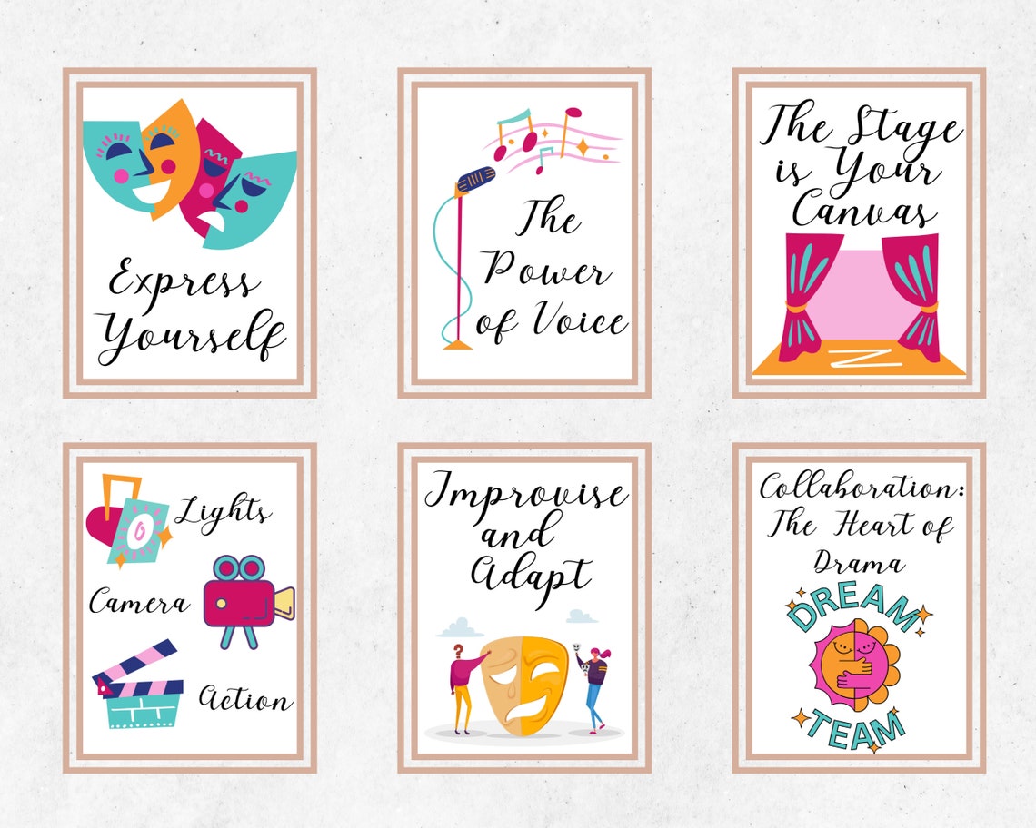 Drama Classroom Decor Set, Classroom Quotes, Growth Mindset, Teacher ...