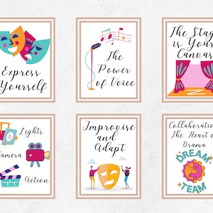 Drama Classroom Decor Set, Classroom Quotes, Growth Mindset, Teacher ...