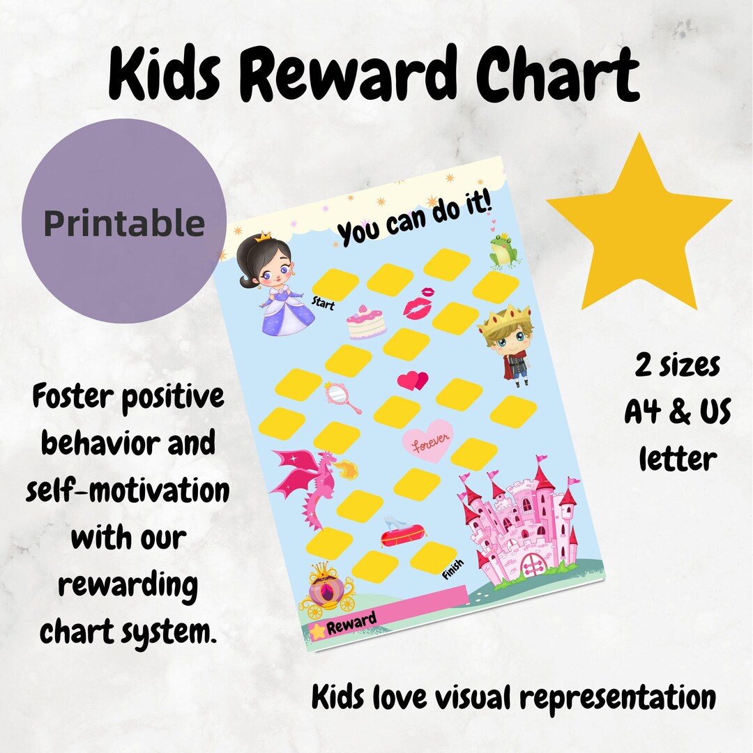 Kids Reward Chart, Behavior Tracker, Printable Chart, Reward System ...