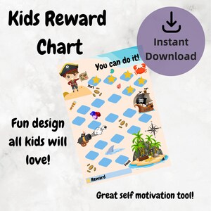 Kids Reward Chart, Behavior Tracker, Printable Chart, Reward System ...
