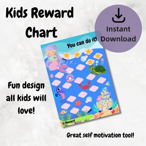 Kids Reward Chart, Behavior Tracker, Printable Chart, Reward System ...