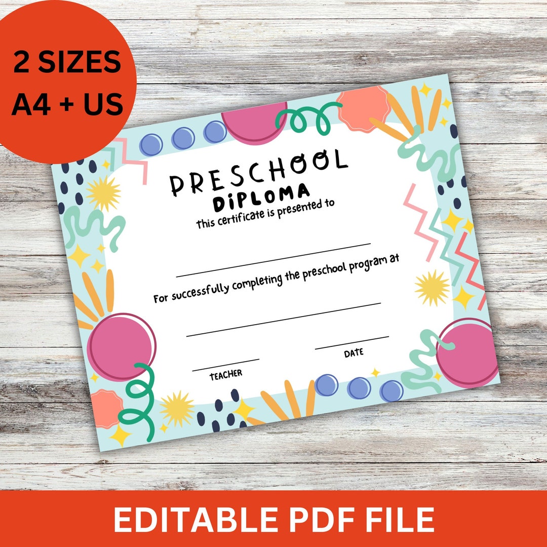Preschool Diploma, Preschool Graduation, Graduation Diploma, Diploma ...