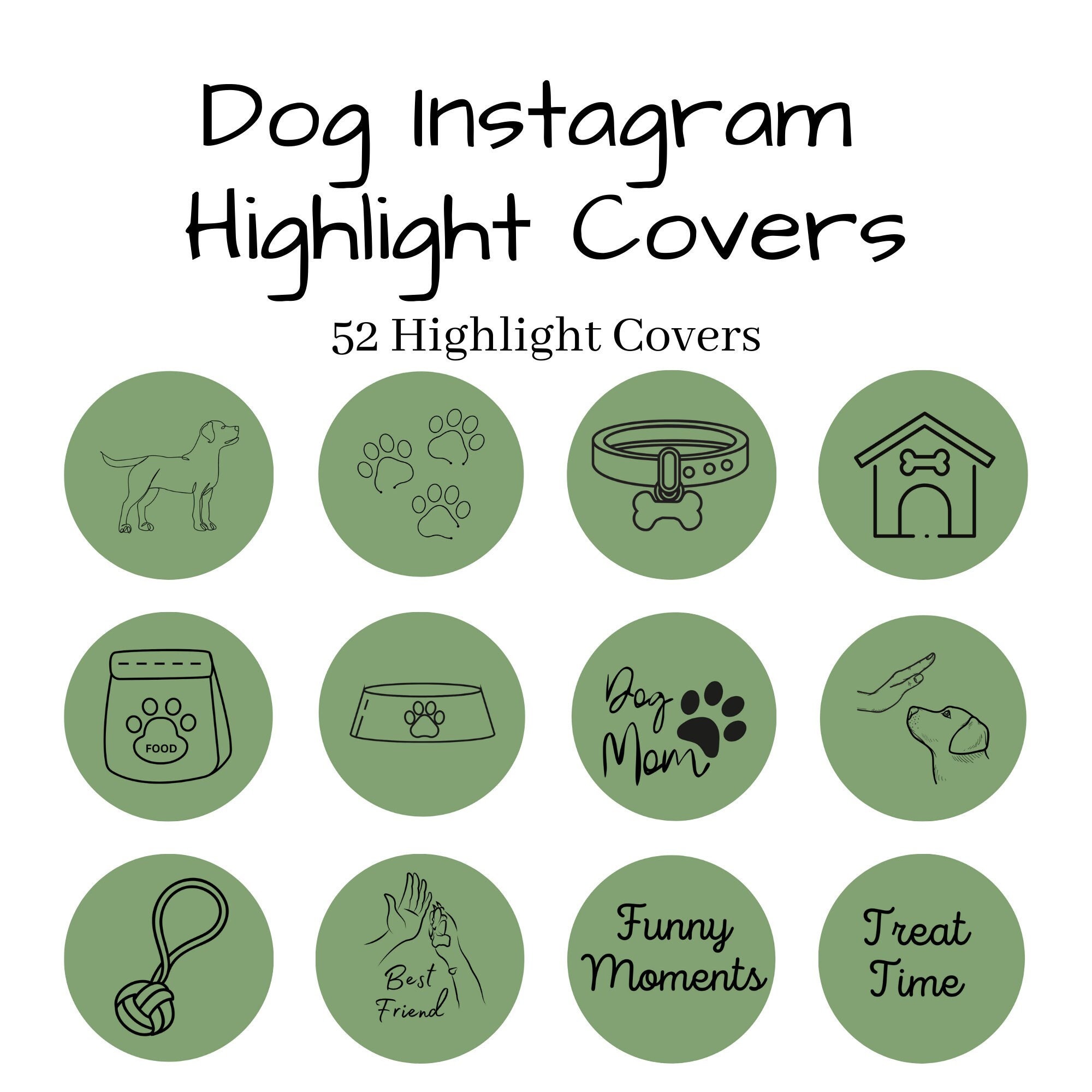 Dog Instagram Highlight Covers, Cute Dog Icons, IG Story Icons, Dog ...