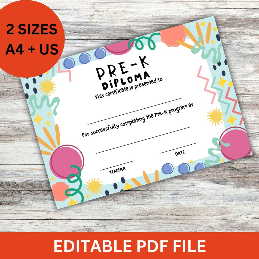 Pre-k Diploma, Preschool Graduation, Preschool Diploma, Diploma ...