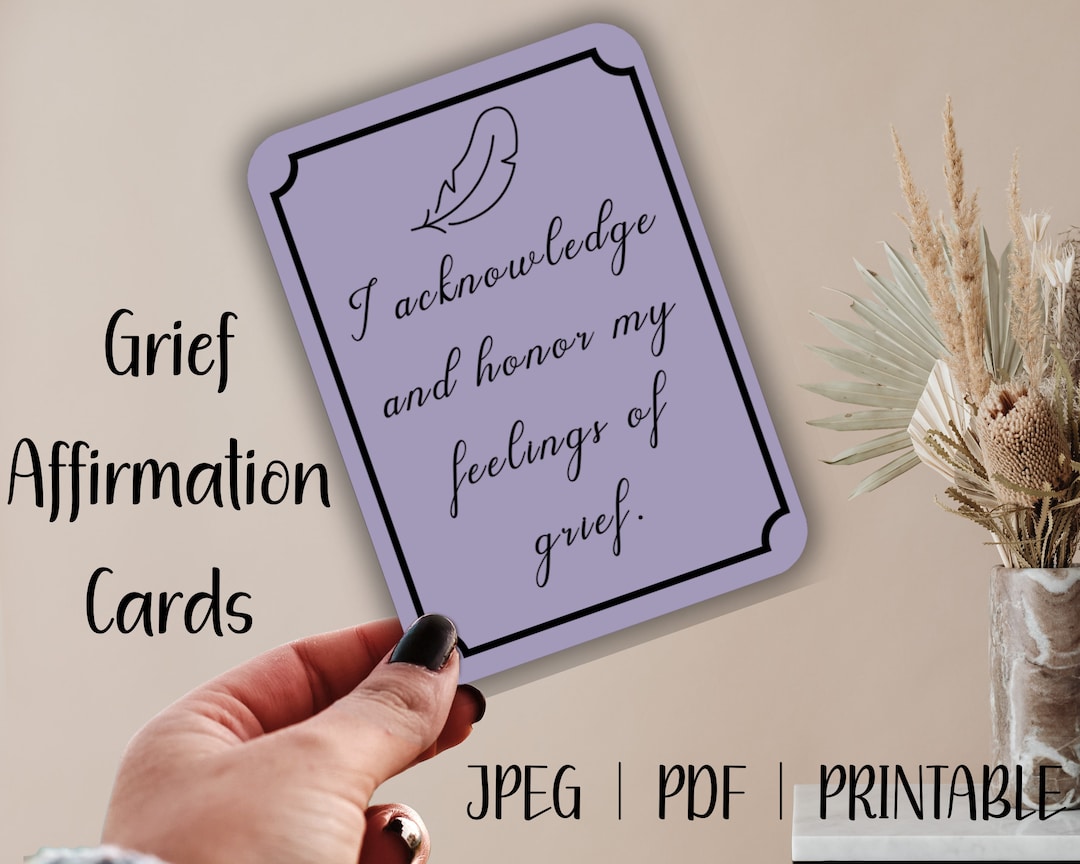 Grief Affirmation Cards, Printable Sympathy Gift, Encouragement Cards ...