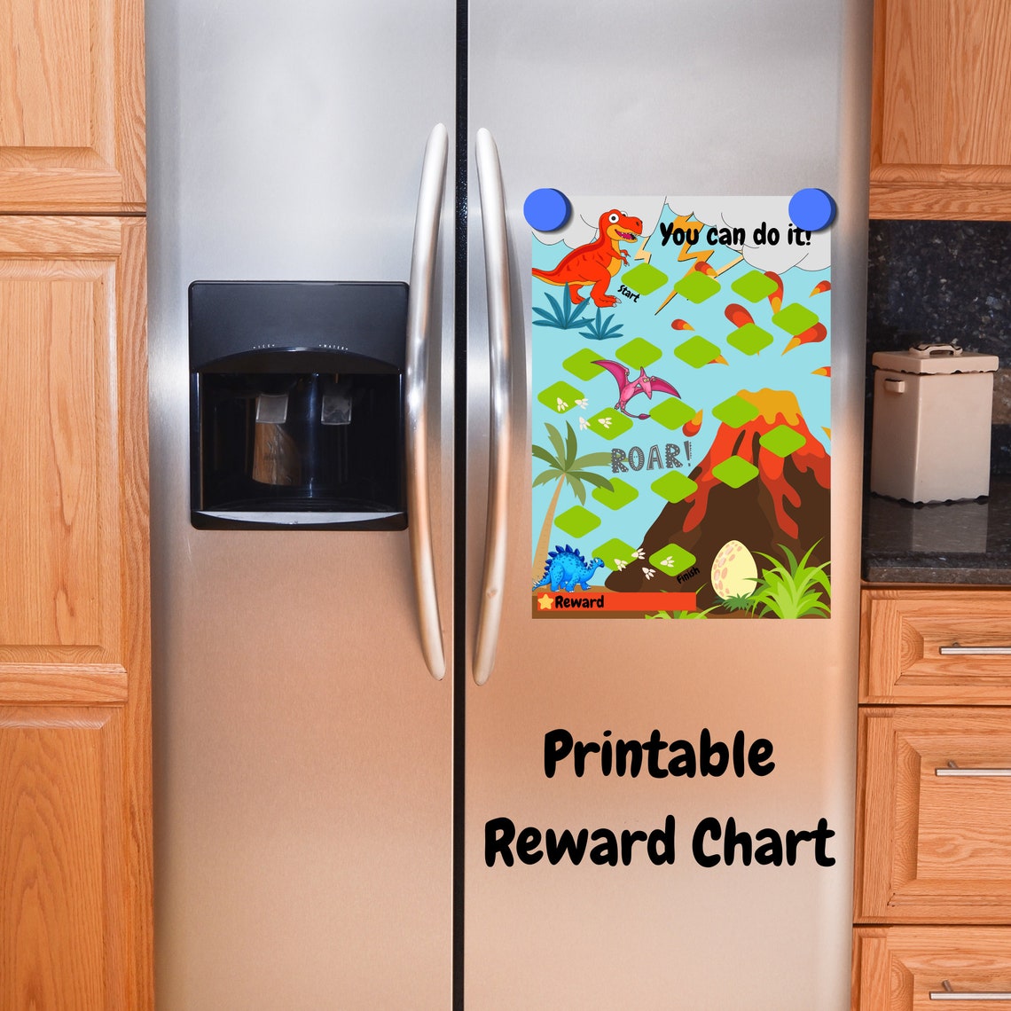 Kids Reward Chart, Dinosaur Chart, Printable Reward, Kids Sticker Chart ...