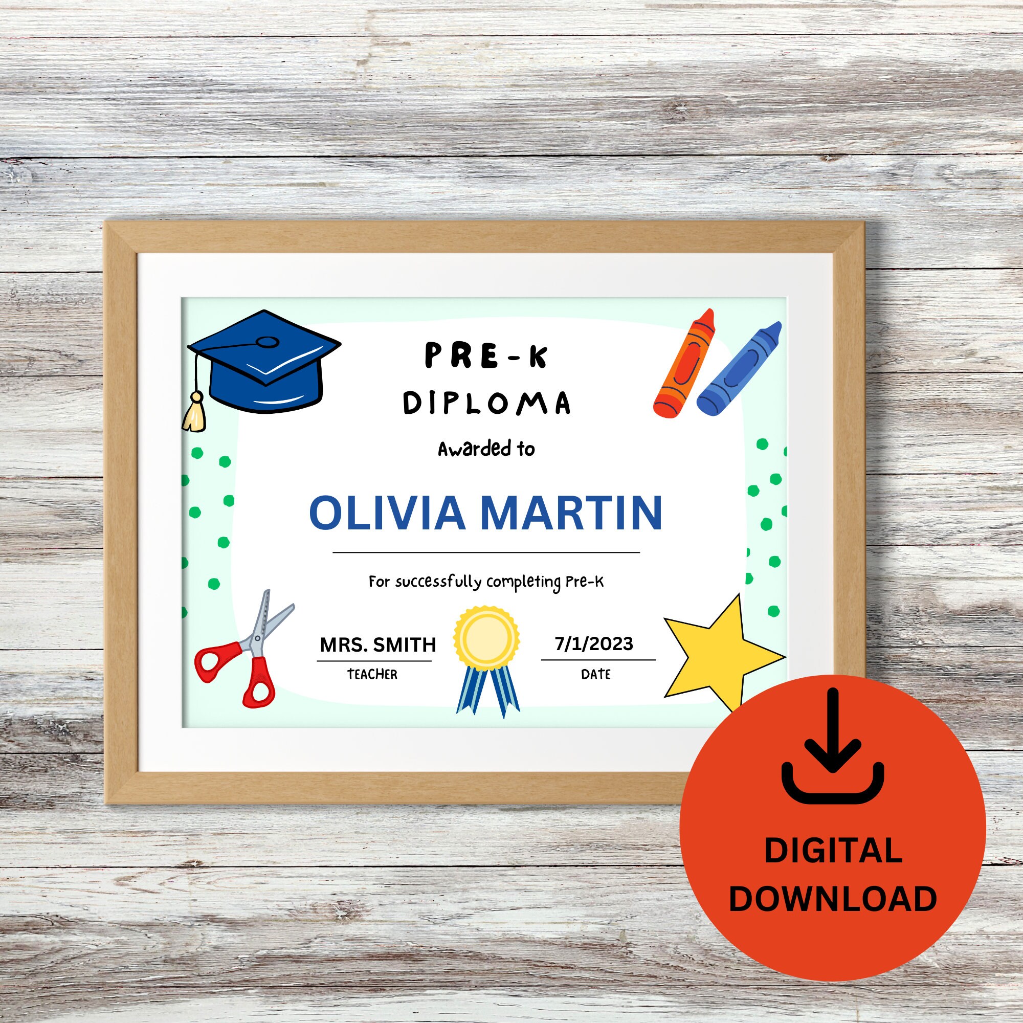 Pre-k Diploma, Preschool Graduation, Preschool Diploma, Diploma ...
