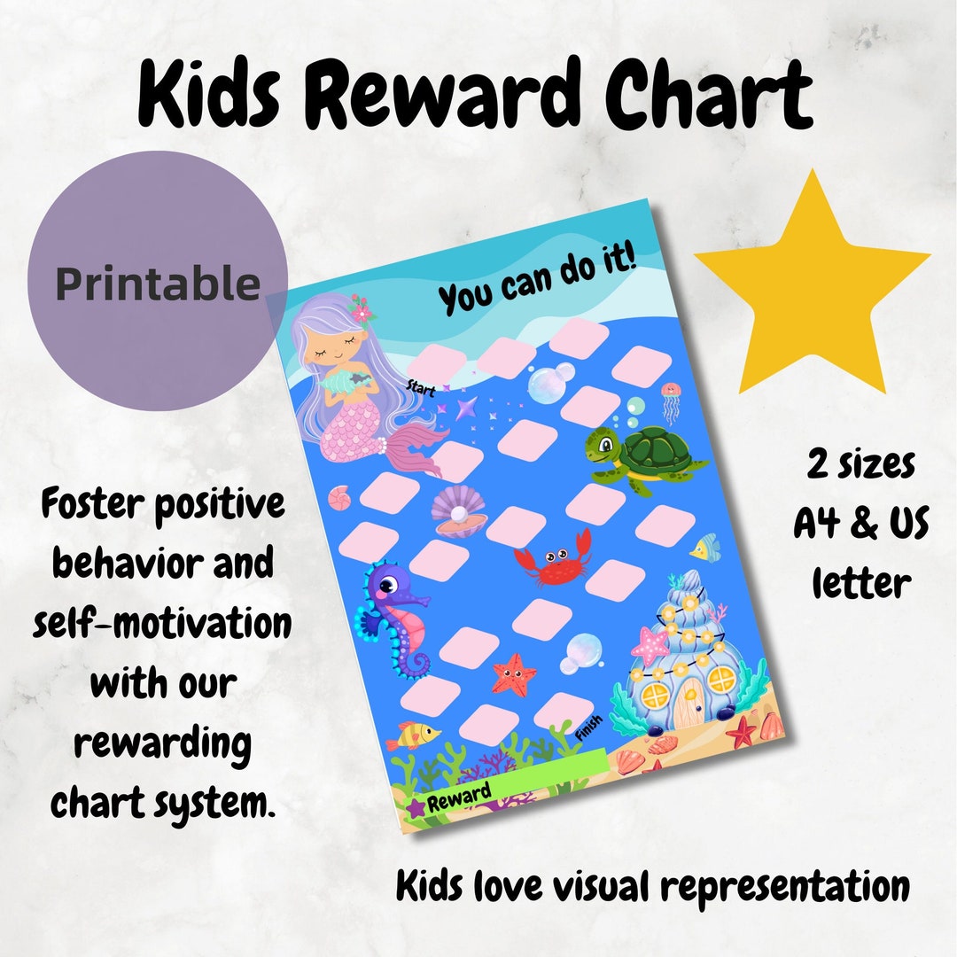 Kids Reward Chart, Behavior Tracker, Printable Chart, Reward System ...