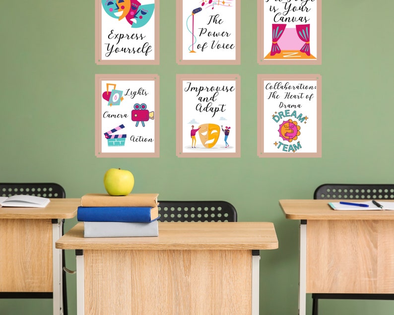 Drama Classroom Decor Set, Classroom Quotes, Growth Mindset, Teacher ...