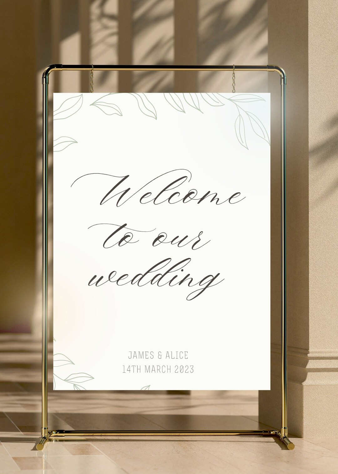 CORA - Wedding Welcome Sign Template, Olive, Classic, Editable, Welcome ...