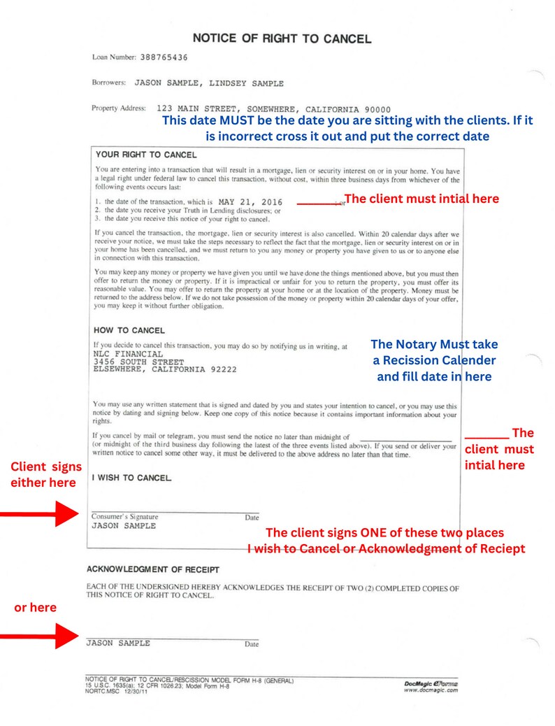 Notary Loan Signing Agent Documents With Instructions 84 - Etsy