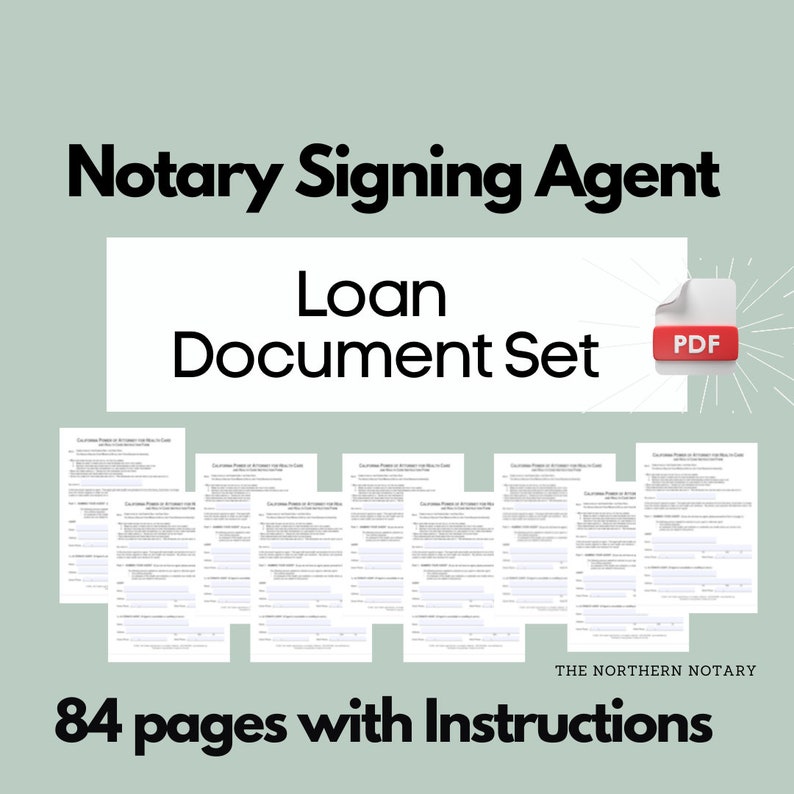Notary Loan Signing Agent Documents With Instructions 84 - Etsy