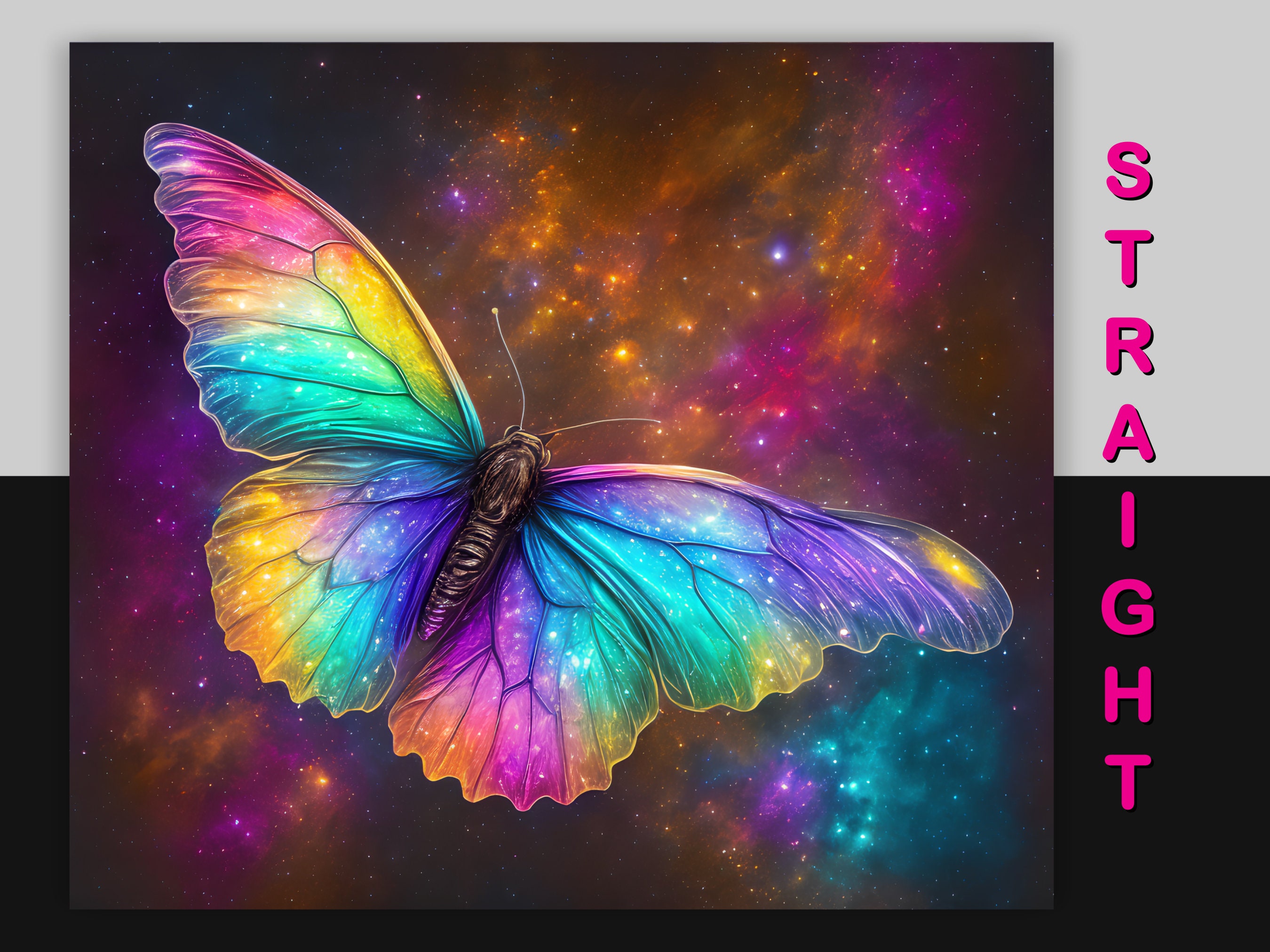 Butterfly Starlight Glitz 20oz Tumbler Sublimation Wrap - Etsy