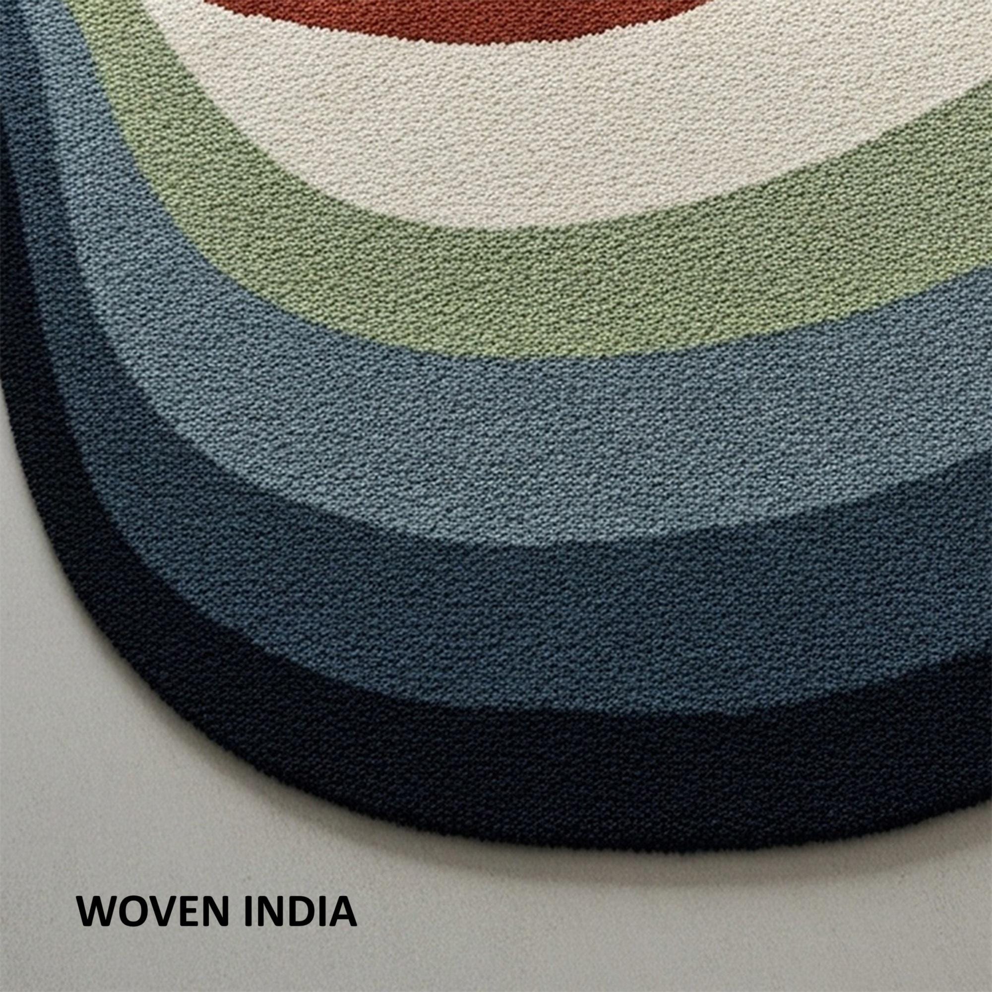Hand-tufted Wool Rug: Irregular Shape, Vibrant Colors, Modern Design - Etsy