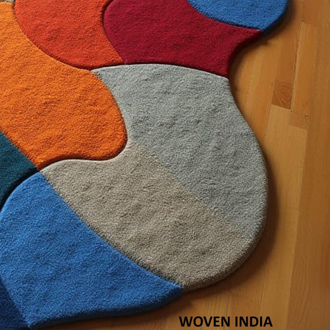Hand-tufted Wool Rug: Irregular Stone Design, Modern Woven India - Etsy