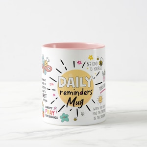 Daily Reminders Mug, Sublimation Wrap Design, 11oz and 15oz ...