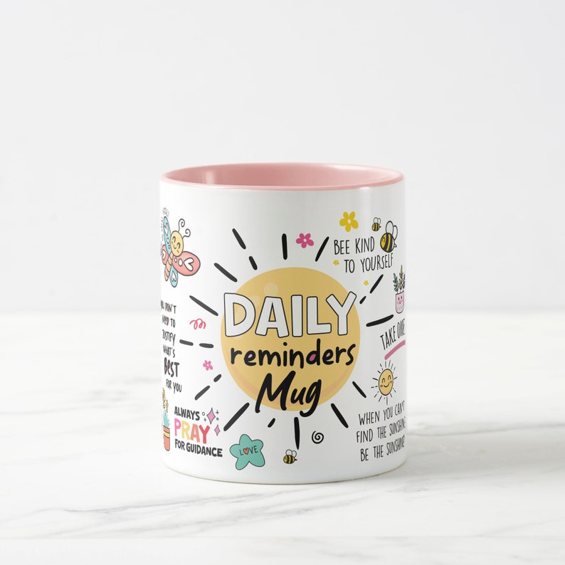 Daily Reminders Mug Wrap: Positive Affirmations Sublimation Design ...