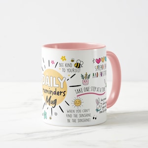 Daily Reminders Mug, Sublimation Wrap Design, 11oz and 15oz ...