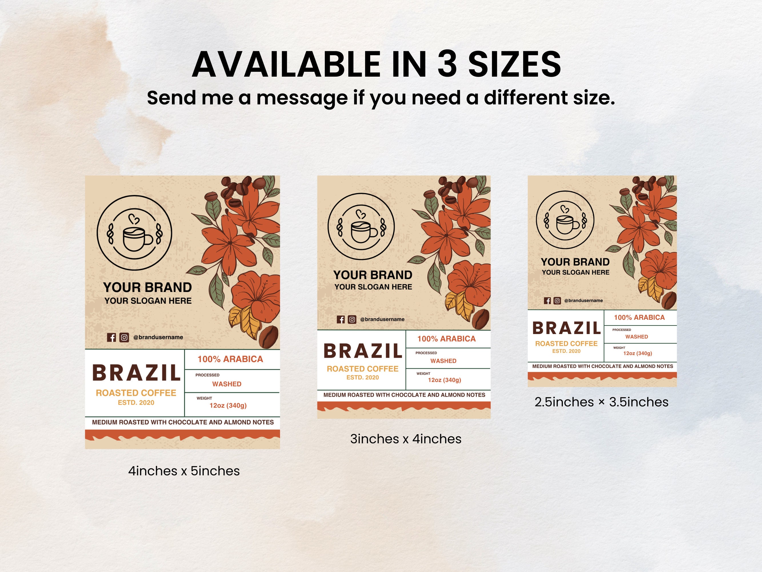 Editable Pouch Label Template Printable Coffee Bag Label - Etsy