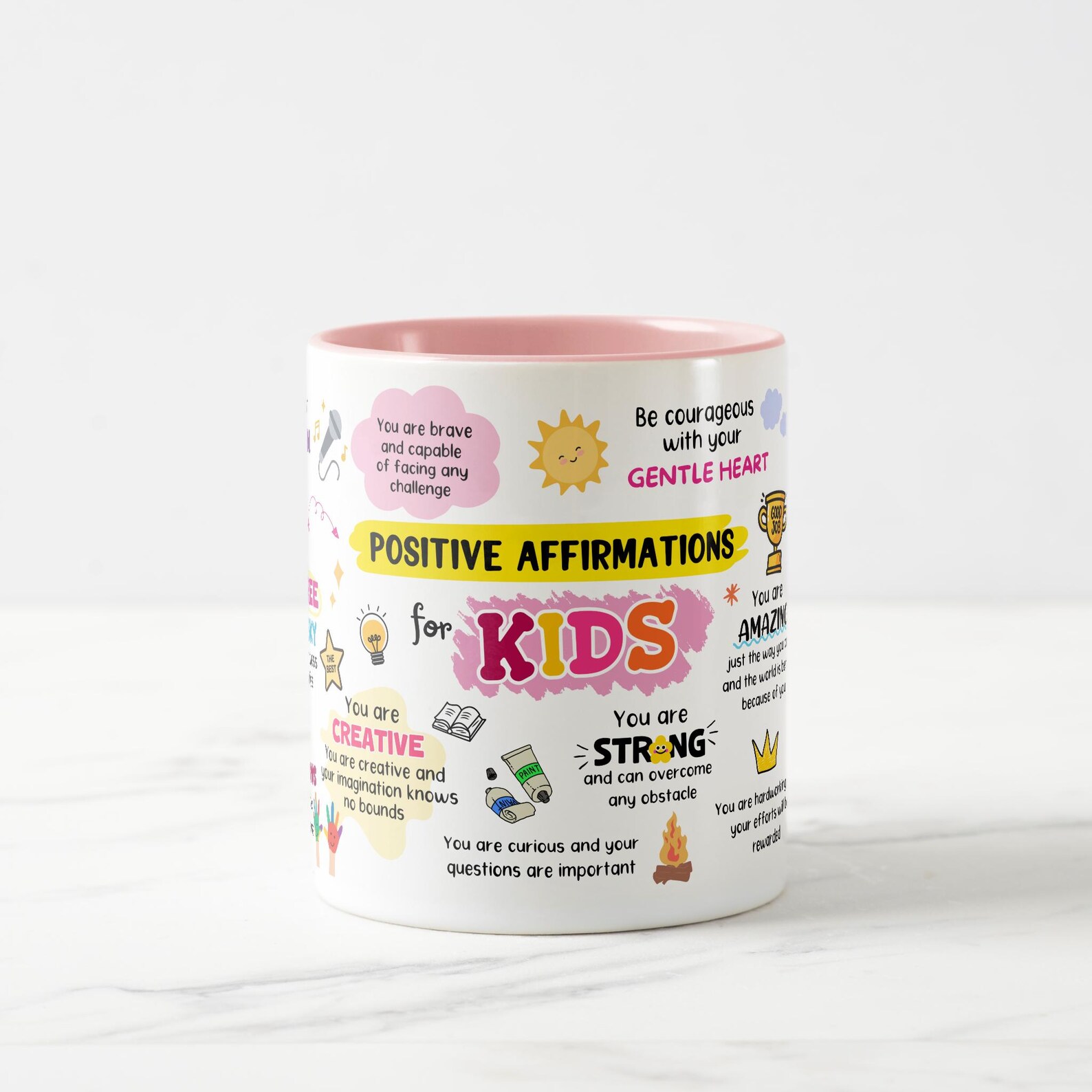 Positive Affirmations for Kids: Mug Sublimation Design (digital ...