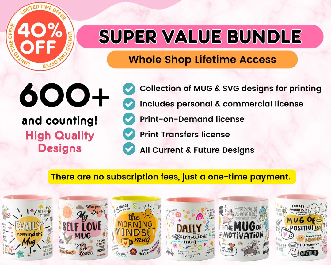 Whole Shop Lifetime Access, Super Value Bundle SVG, PNG Designs, All ...