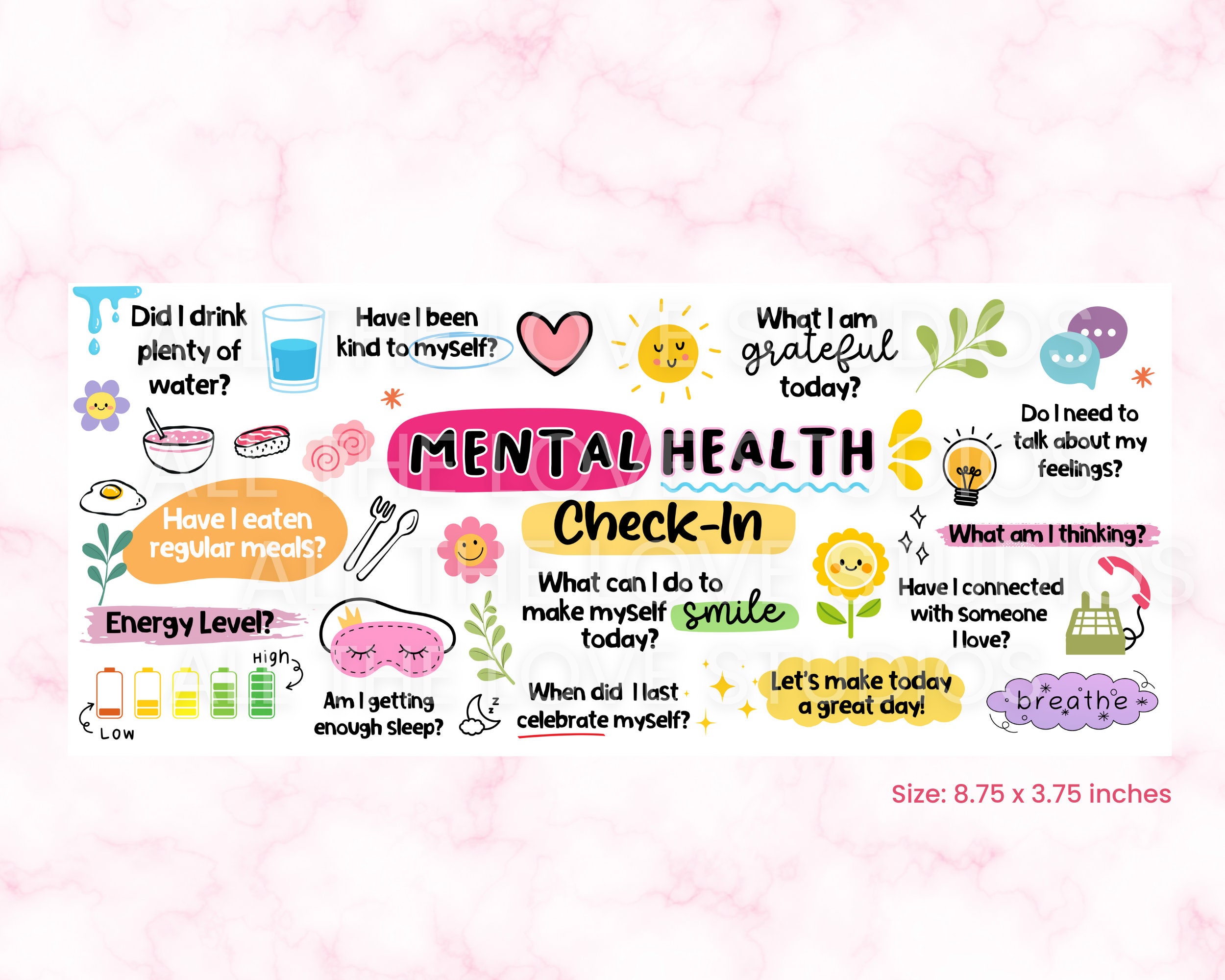 Mental Health Check-in Mug Design: Positive Affirmations (digital ...