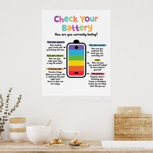 Check Your Battery Poster Feelings Chart Zones of - Etsy