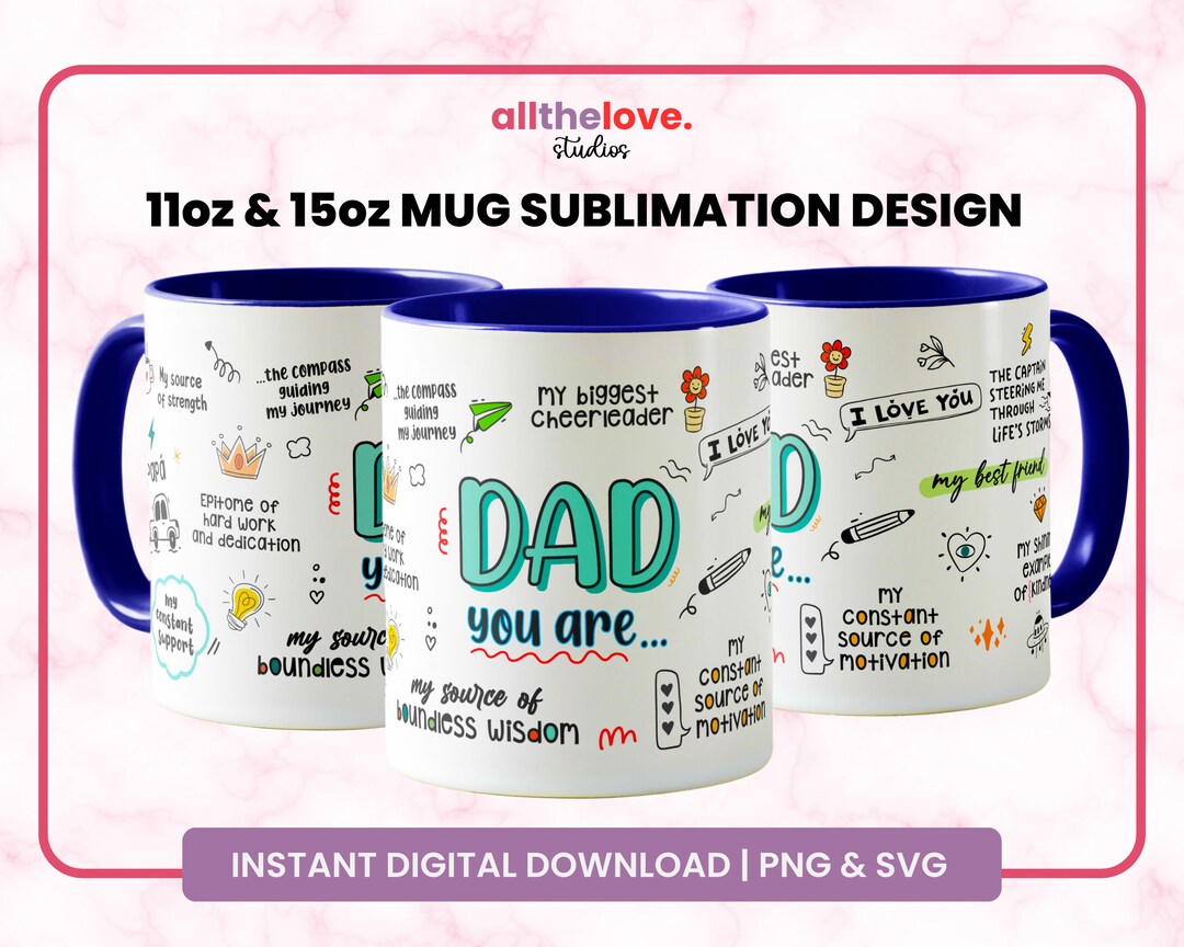 Dad Mug Wrap Sublimation Design | 11oz 15oz (PNG, JPG, SVG) - Etsy