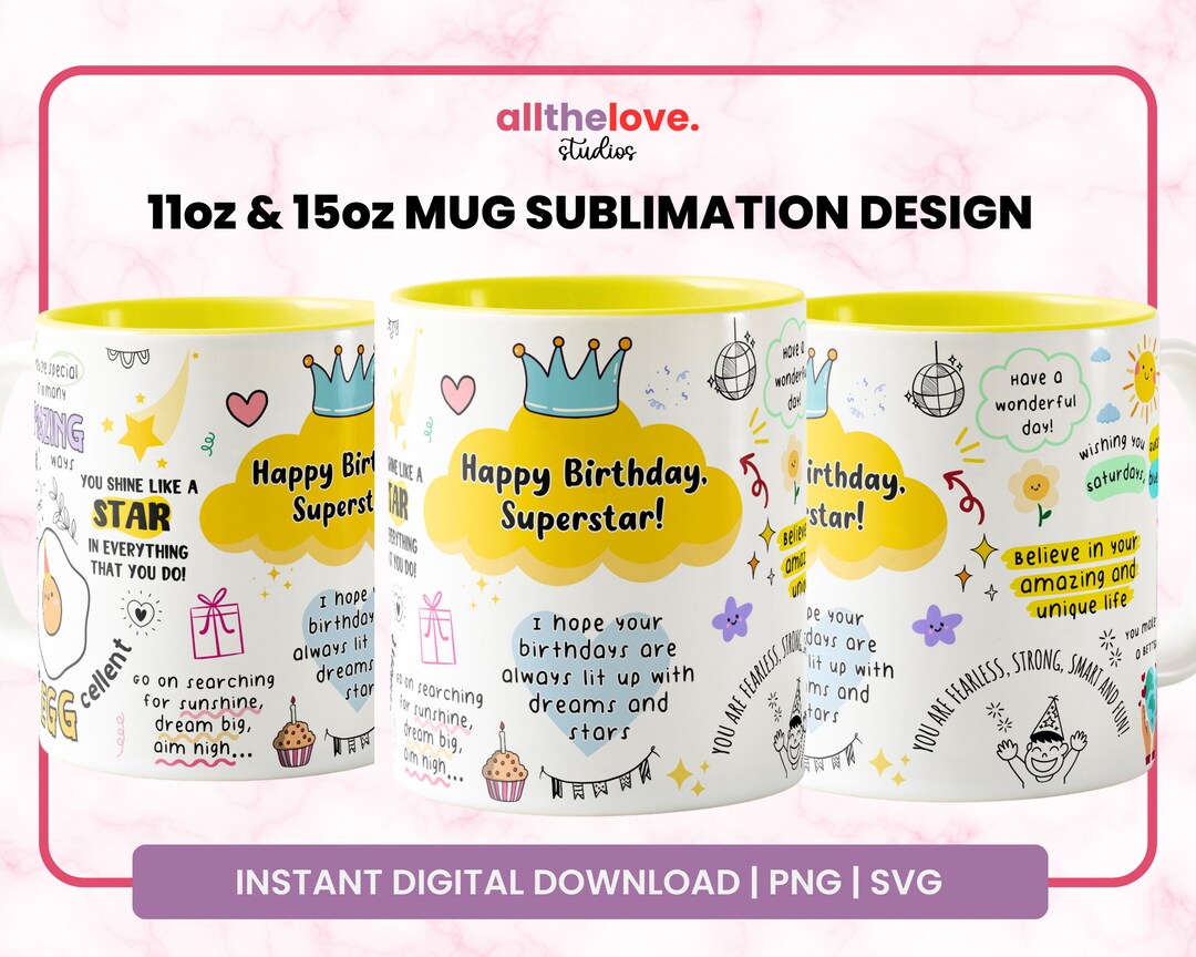 Happy Birthday Mug Design, Birthday Gift Ideas, Daily Affirmations Mug ...