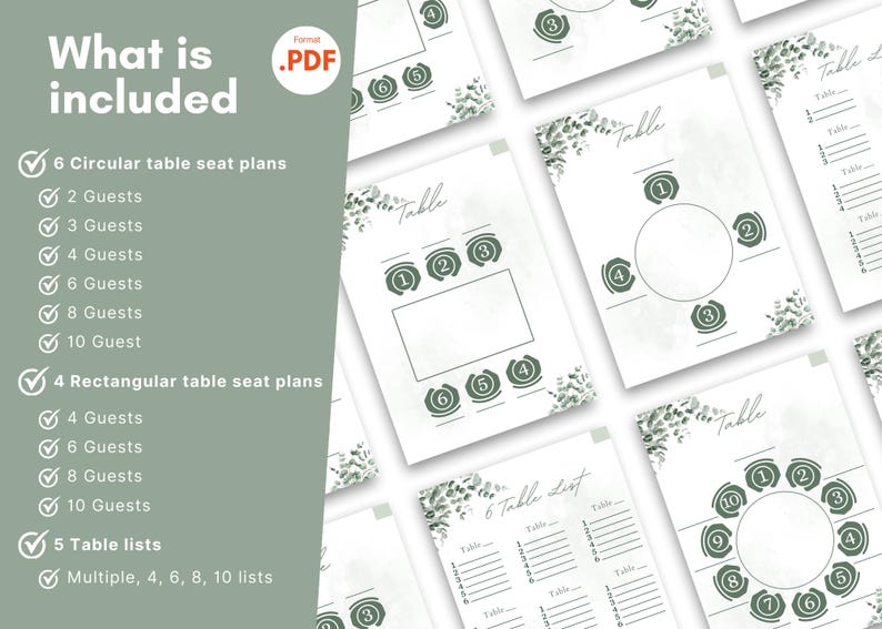 Printable Floral Wedding Seating Plan | Seat Map | Event Table Seating ...