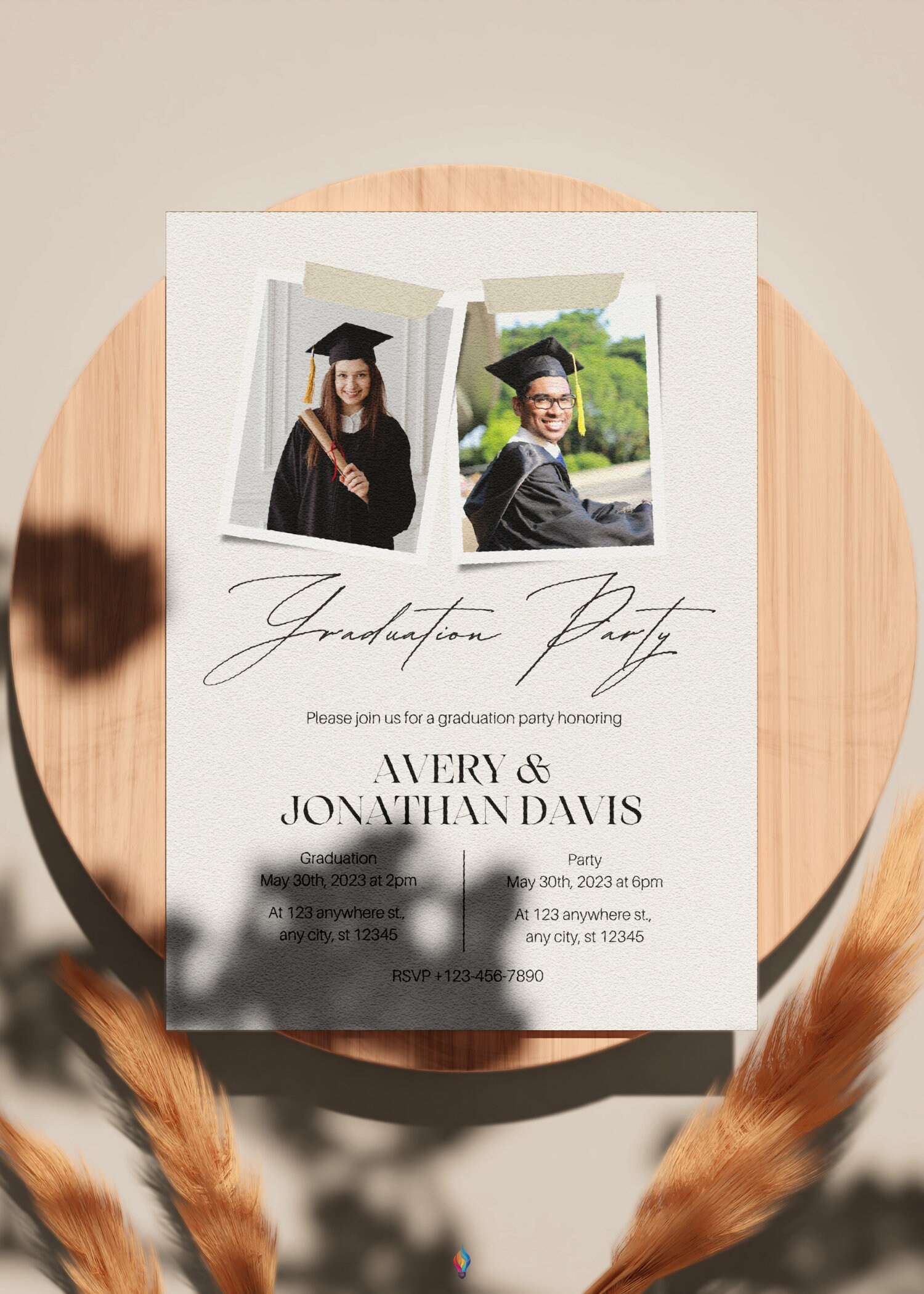 Sibling Graduation Invitation | Printable High School or College Grad ...