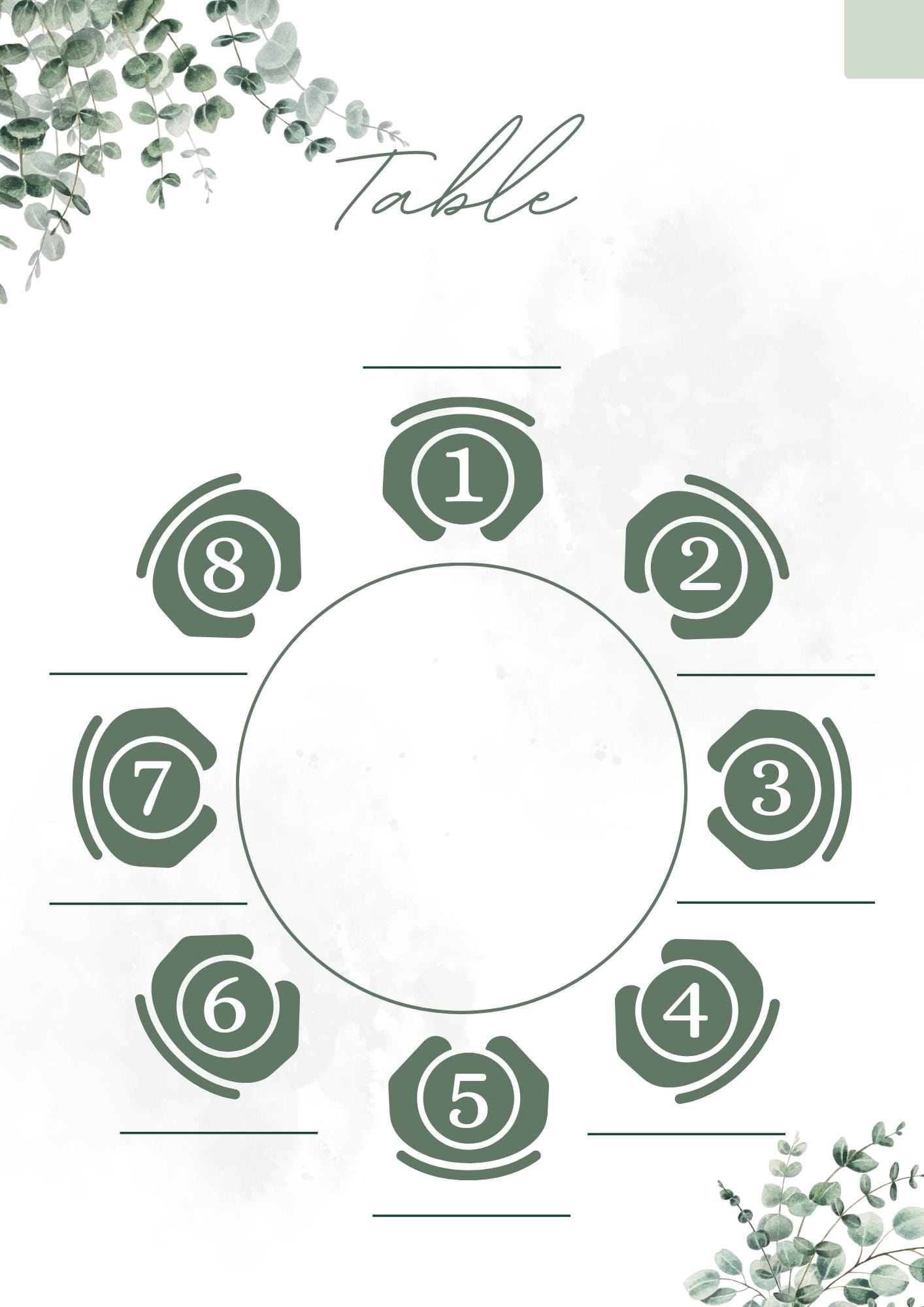 Printable Floral Wedding Seating Plan | Seat Map | Event Table Seating ...