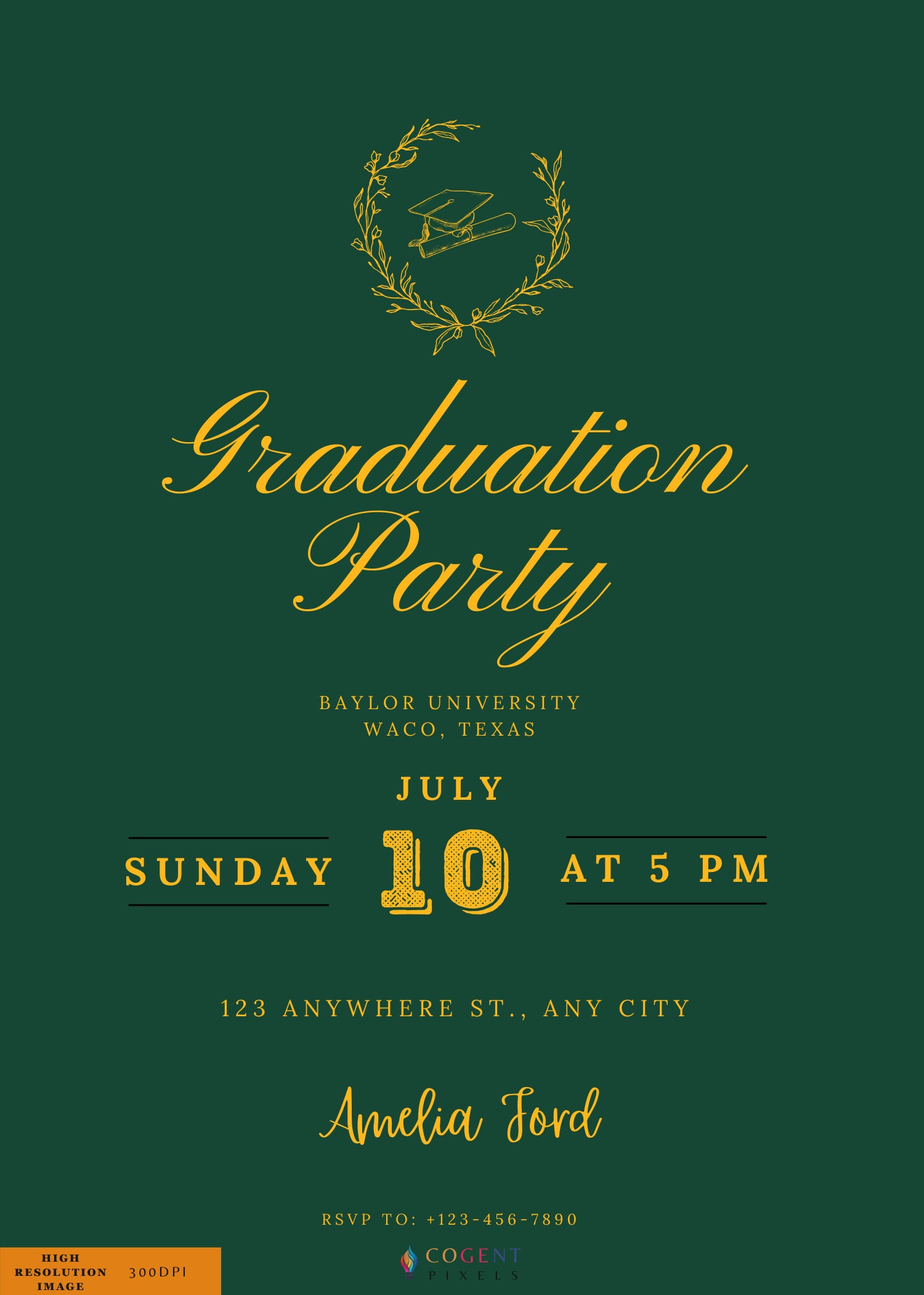 Graduation Party Invitation Template | Minimalist Graduation ...