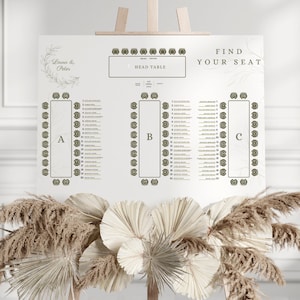Editable Visual Wedding Seating Chart Template | Head Table Plans ...