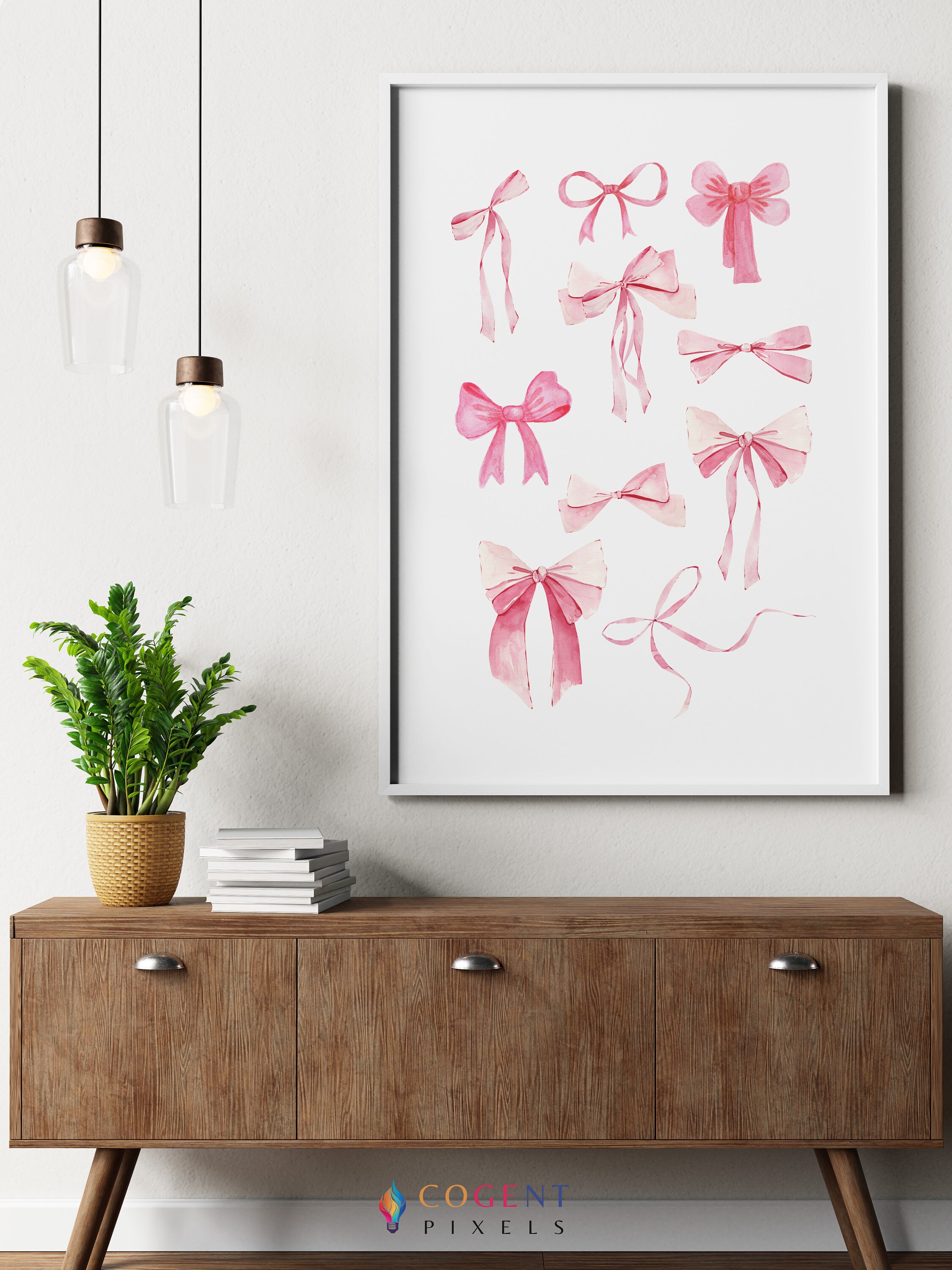 Bow Printable | Pink | Instant Download | Preppy Poster | Custom Bow ...