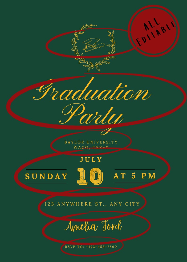 Graduation Party Invitation Template | Minimalist Graduation ...