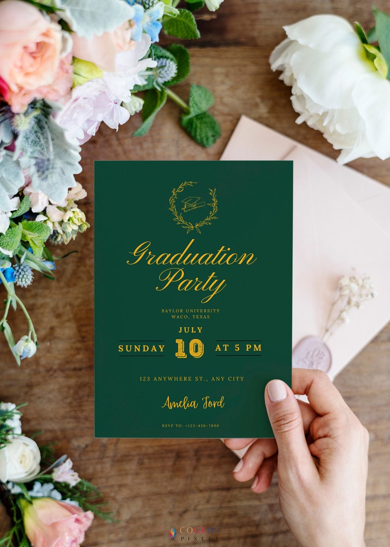 Graduation Party Invitation Template | Minimalist Graduation ...