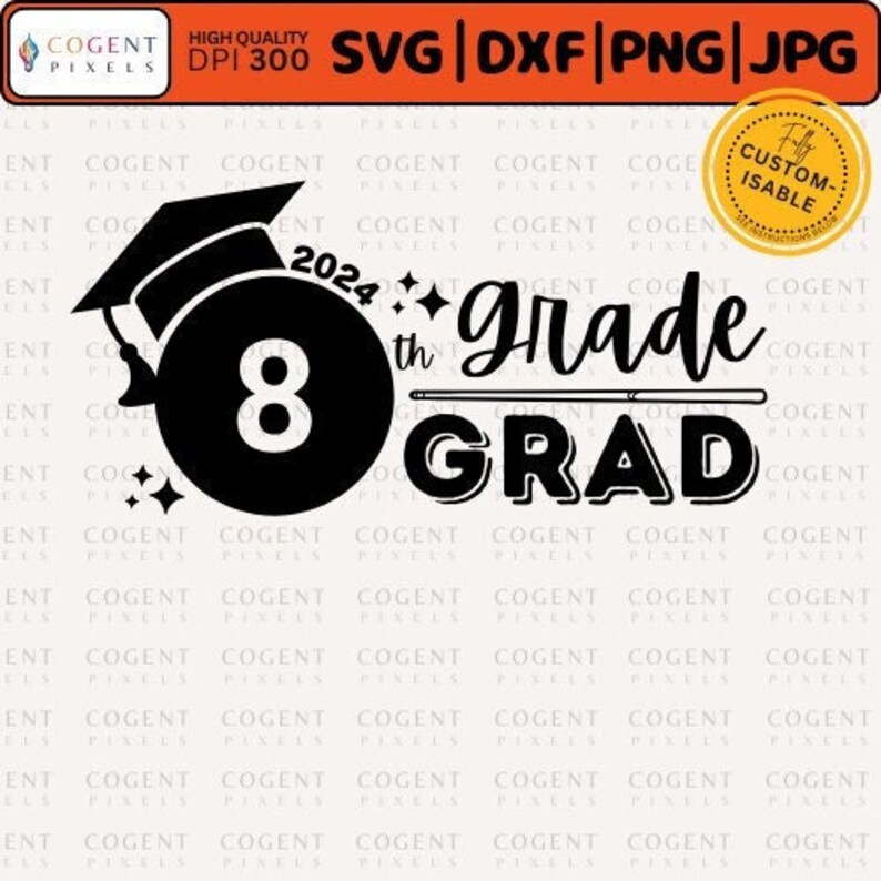 Middle School Grad Eighth Grade Graduation Svg Straight Outta 8th Grade ...