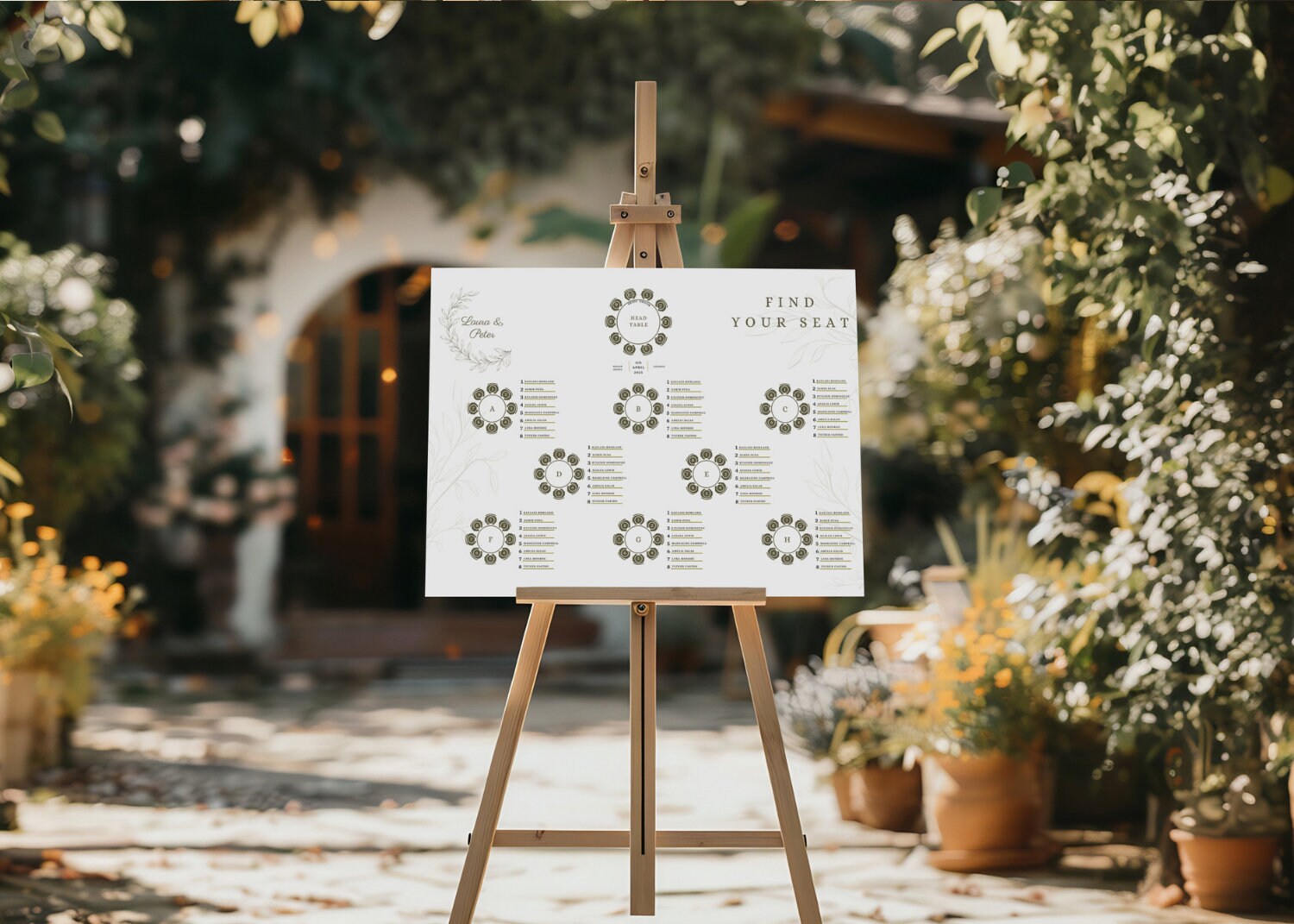 Editable Visual Wedding Seating Chart Template | Head Table Plans ...