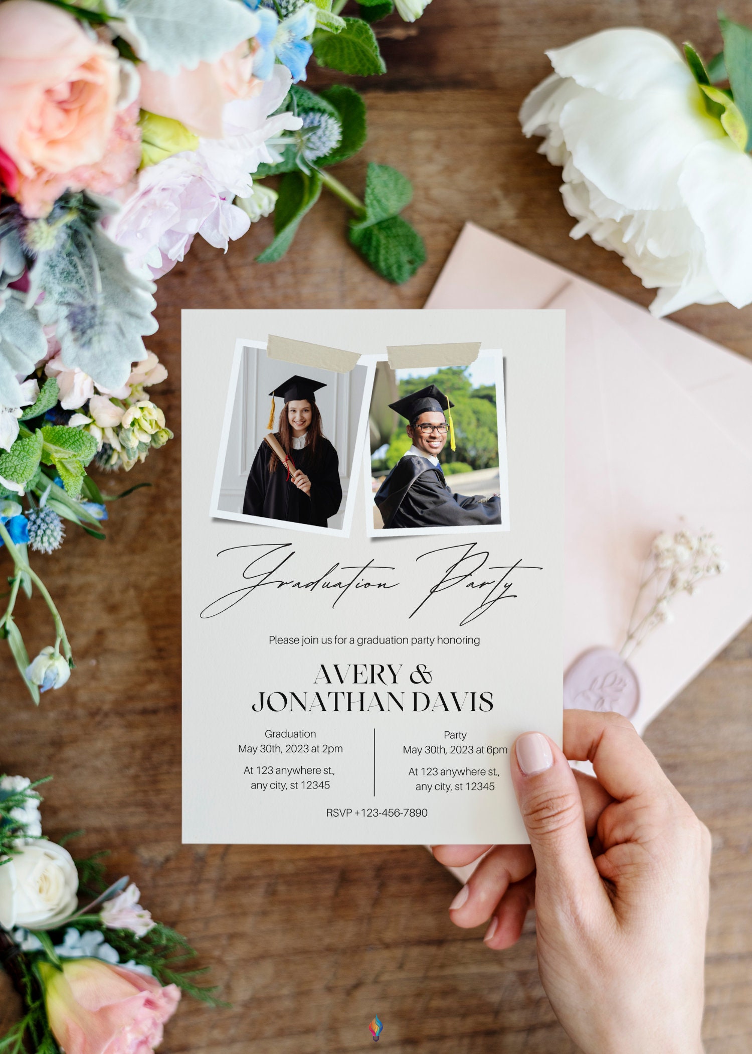 Sibling Graduation Invitation | Printable High School or College Grad ...