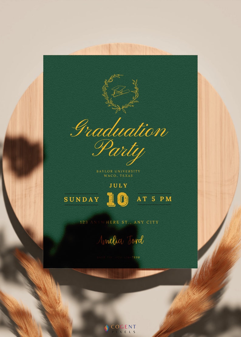 Graduation Party Invitation Template | Minimalist Graduation ...