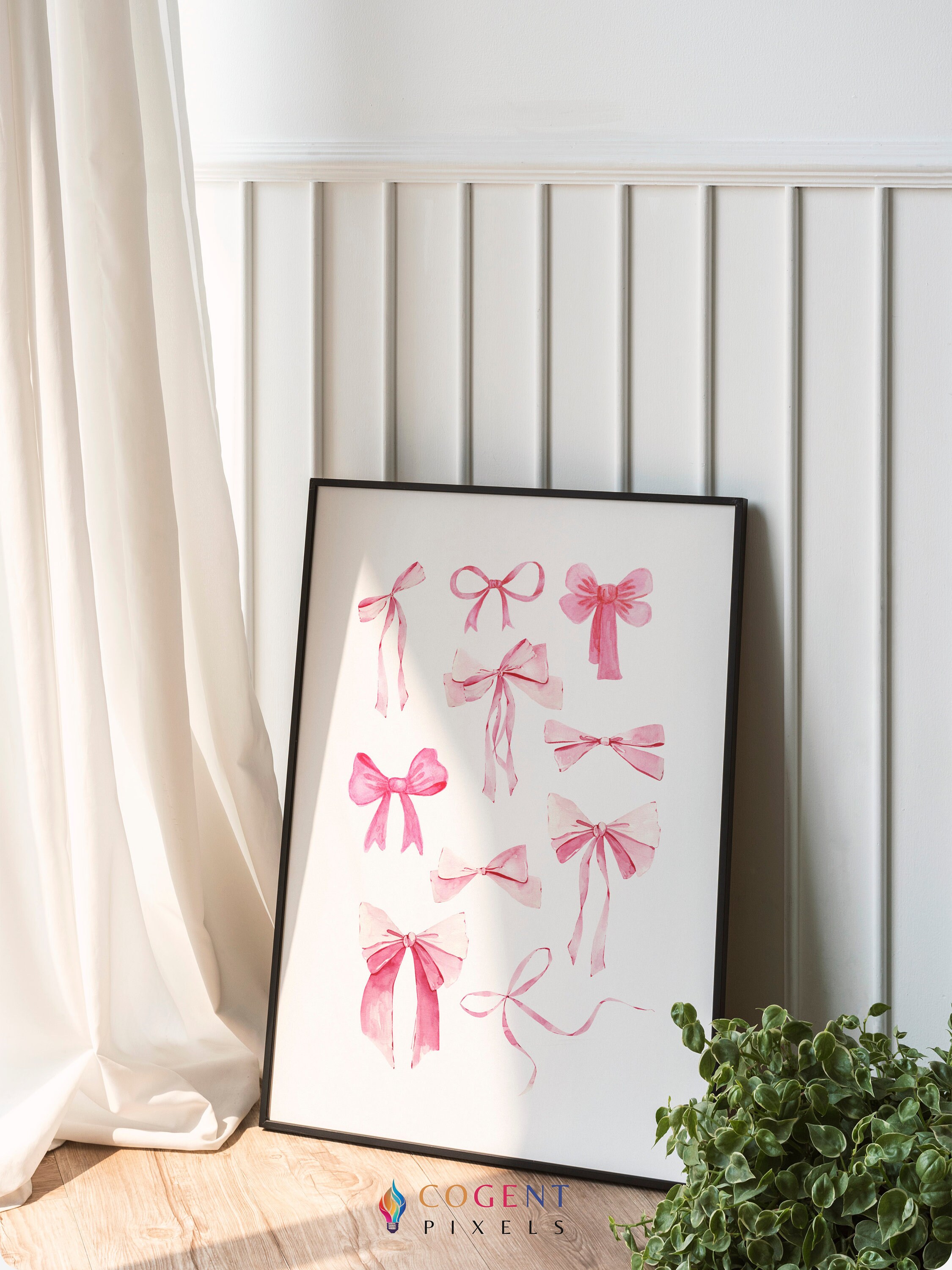 Bow Printable | Pink | Instant Download | Preppy Poster | Custom Bow ...