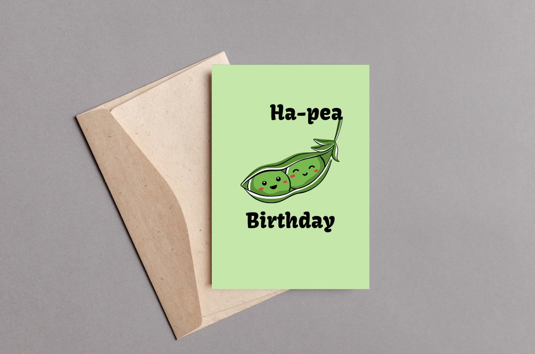 A5 Large Card Hap-pea Birthday Funny Personalised Happy - Etsy